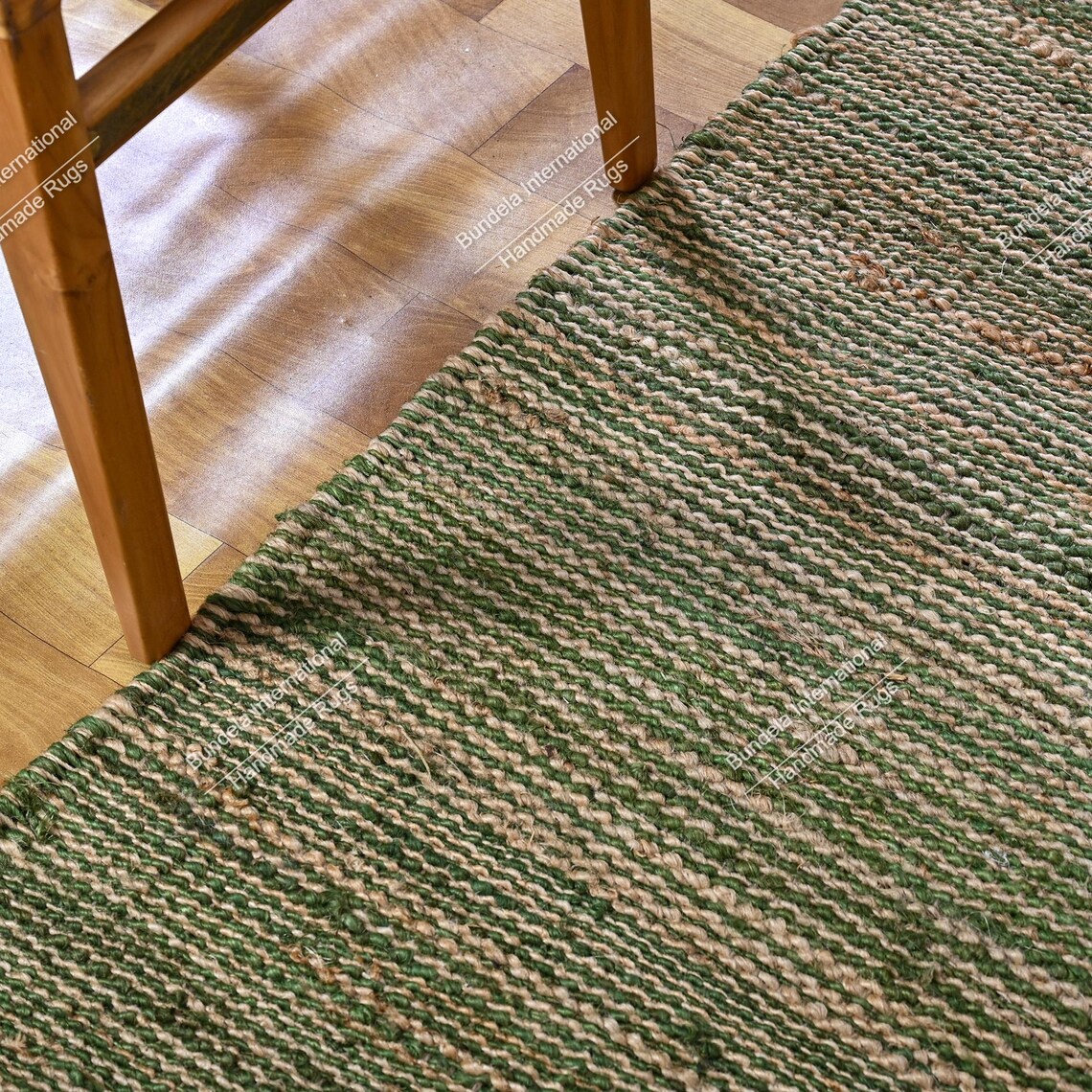 6x9,8x10ft Green and Natural Hemp Jute Rungs-extra Large Jute Rugs Jute ...