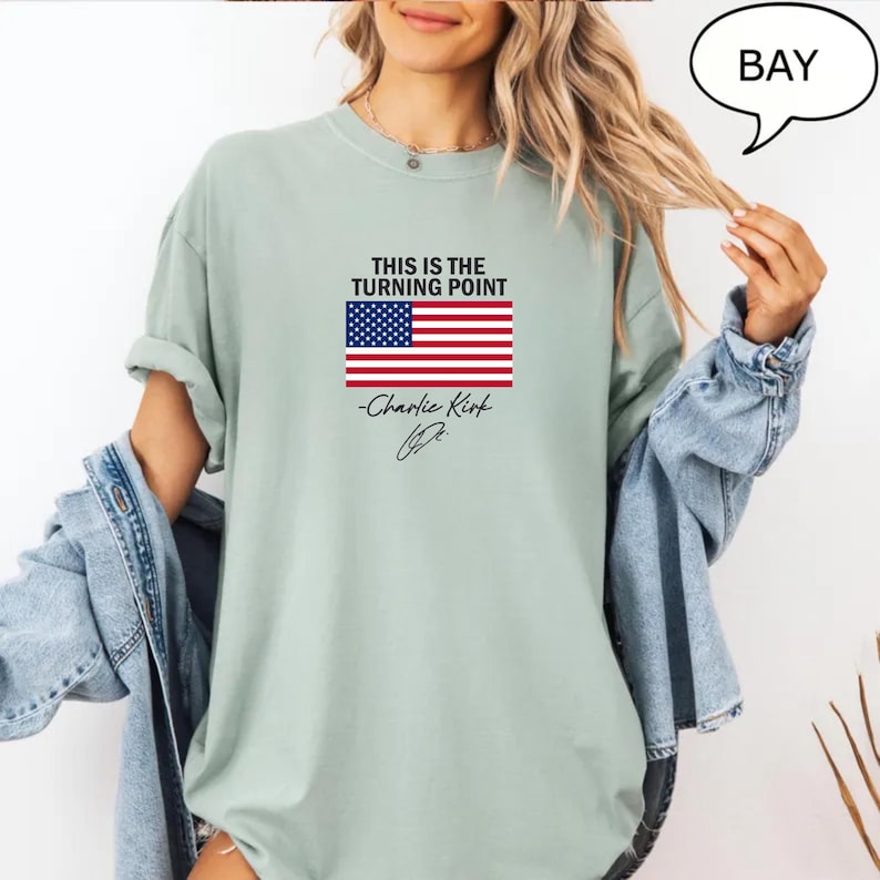 Charlie Kirk Turning Point Memorial Tshirt, Patriotic Freedom Shirt ...