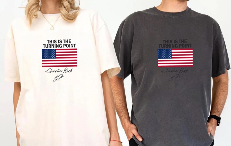 Charlie Kirk Turning Point Memorial Tshirt, Patriotic Freedom Shirt ...
