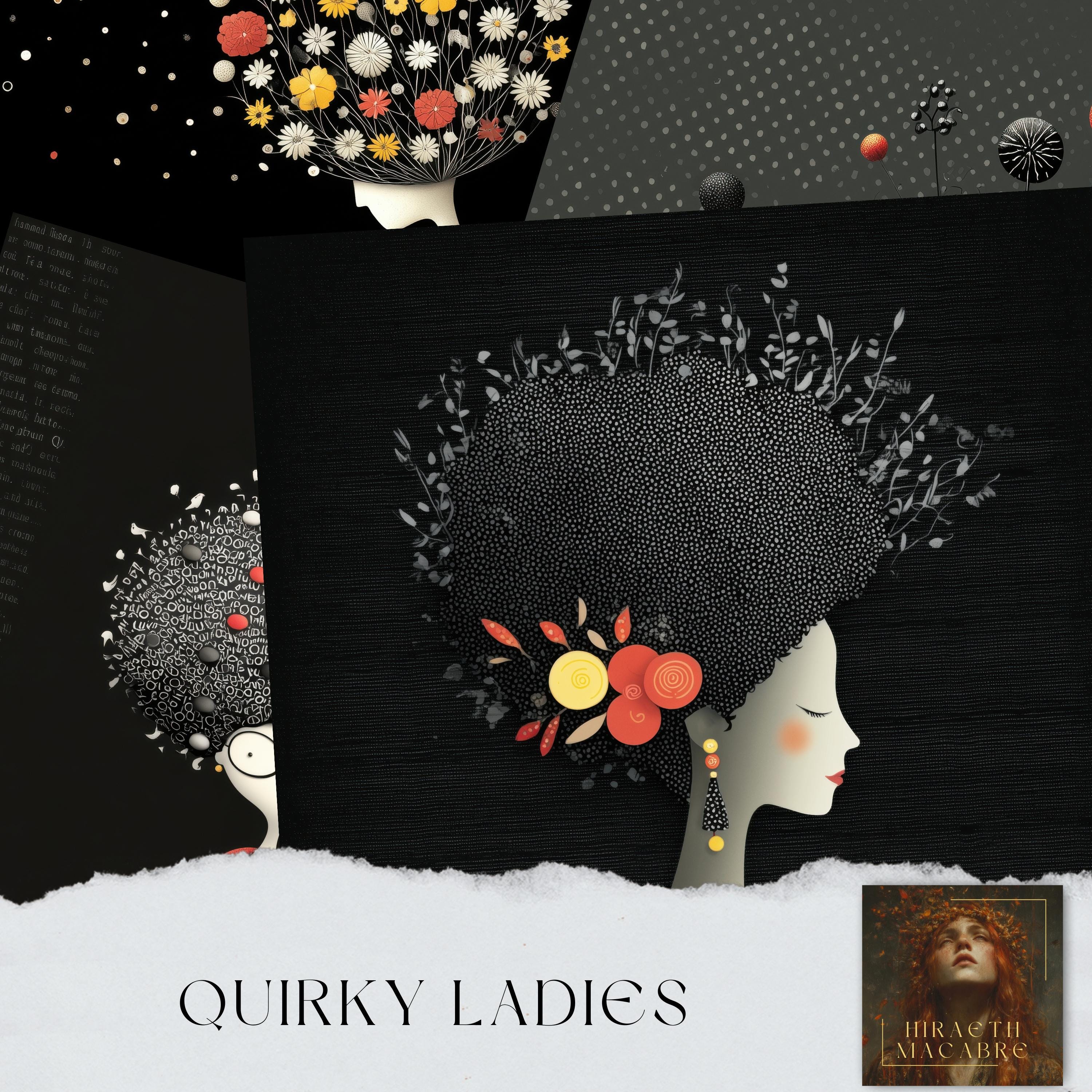 Quirky Ladies Collection | 24 Whimsical Portraits | Modern Folk ...