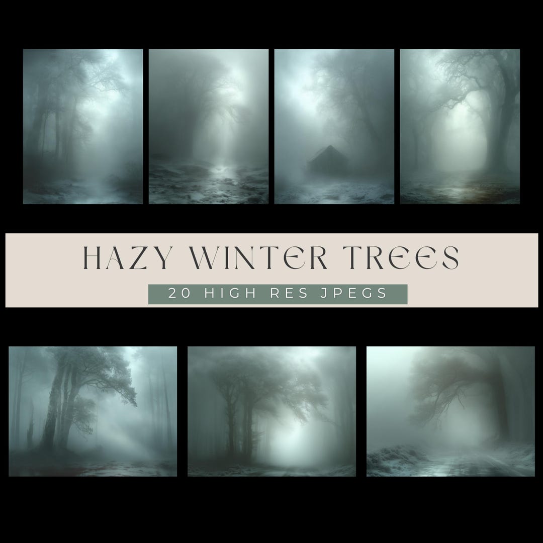 Hazy Winter Trees | Foggy Forest Backgrounds for Scrapbooking | 20 High ...