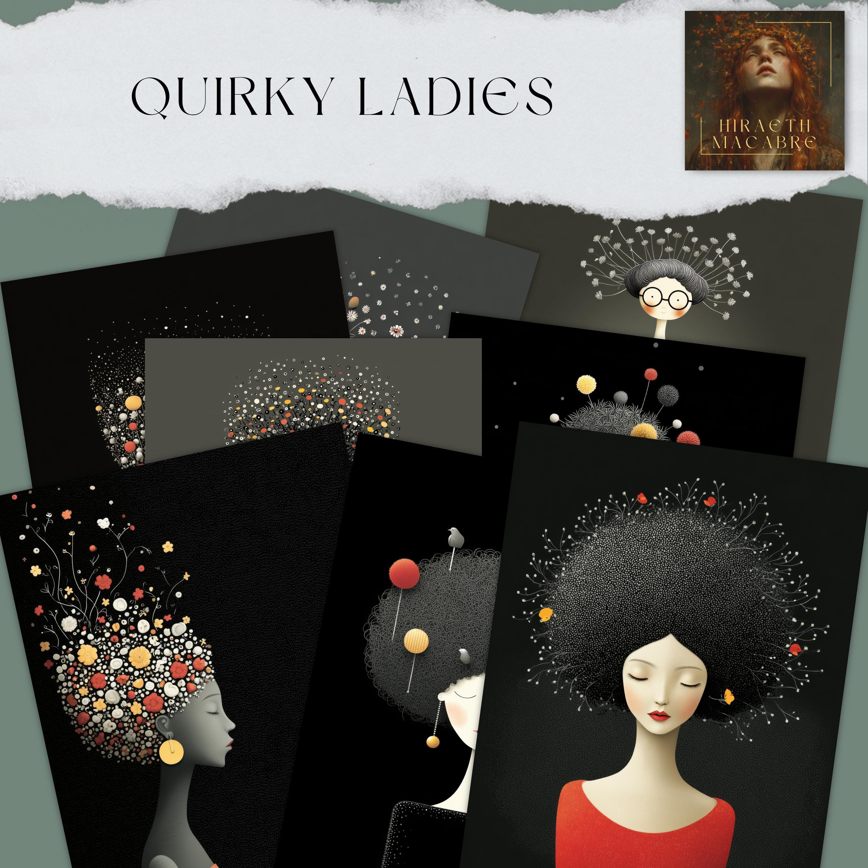 Quirky Ladies Collection | 24 Whimsical Portraits | Modern Folk ...
