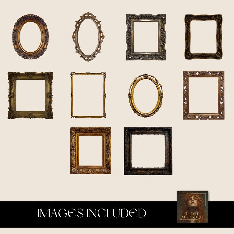 Antique Frames Clipart Bundle – 30 Transparent Pngs | Vintage Gold ...