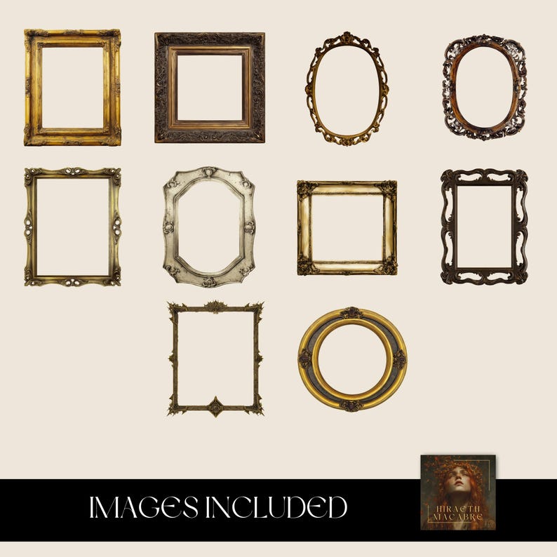 Antique Frames Clipart Bundle – 30 Transparent Pngs | Vintage Gold ...