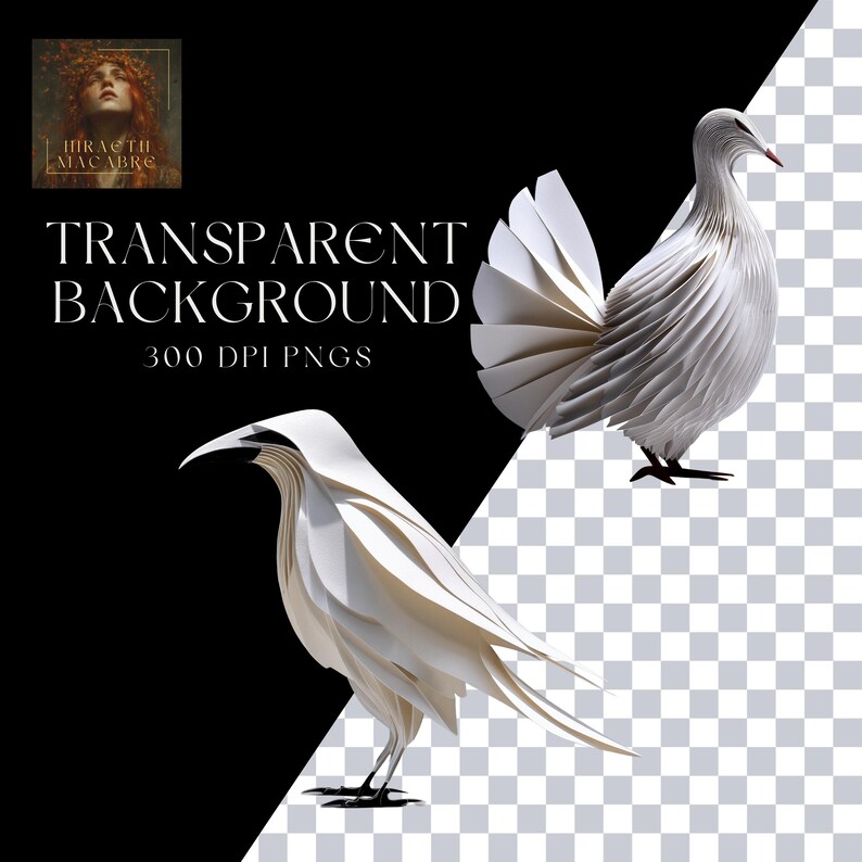 Paper Birds Clipart Bundle | 40 White Paper Bird Pngs | Commercial Use ...