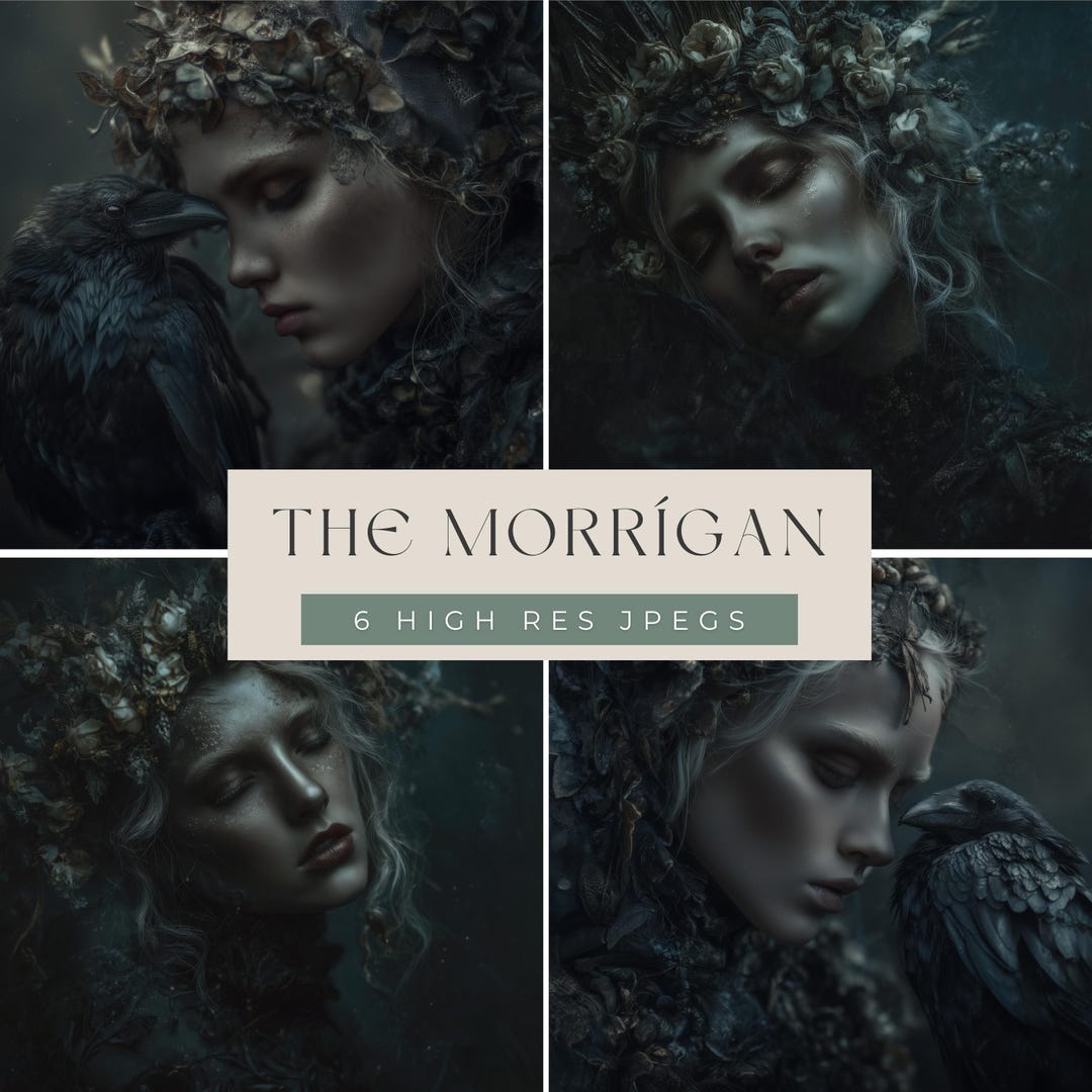 The Morrígan – Dark Mythic Crow Goddess | 6 High-res Printable Art ...
