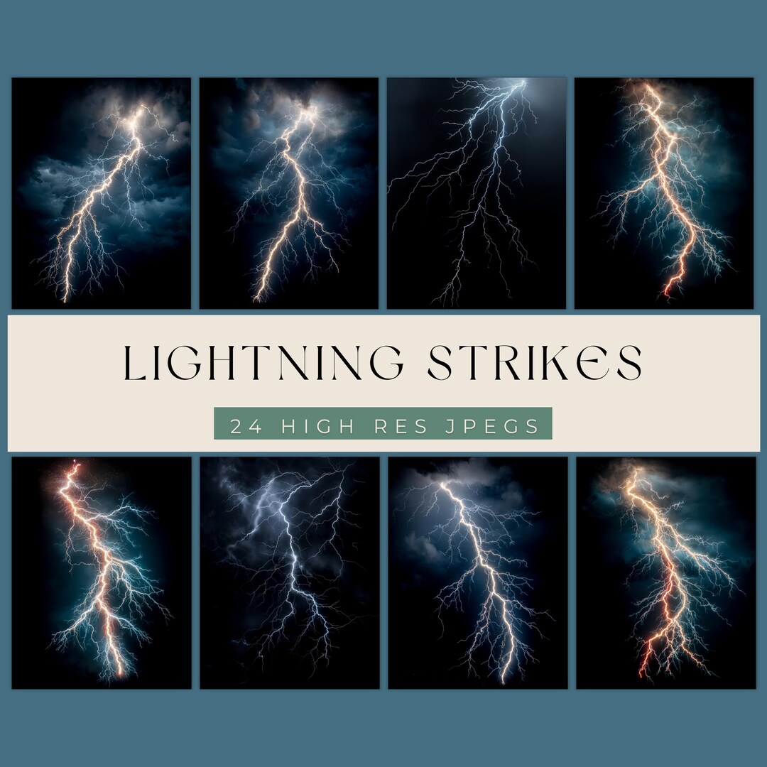 Lightning Strikes - 34 Thunderstorm Effect Jpegs - Fantasy Lightning ...