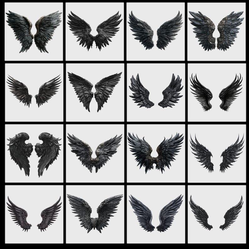 Black Wings Clipart | Gothic Angel Pngs | 54 Transparent Images ...