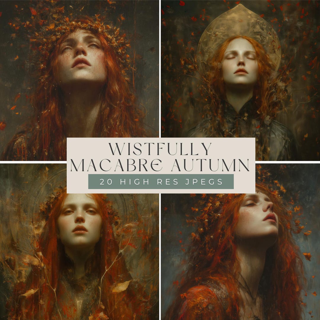 20 Autumn Gothic Portraits | Junk Journal Ephemera | Wistful Macabre ...