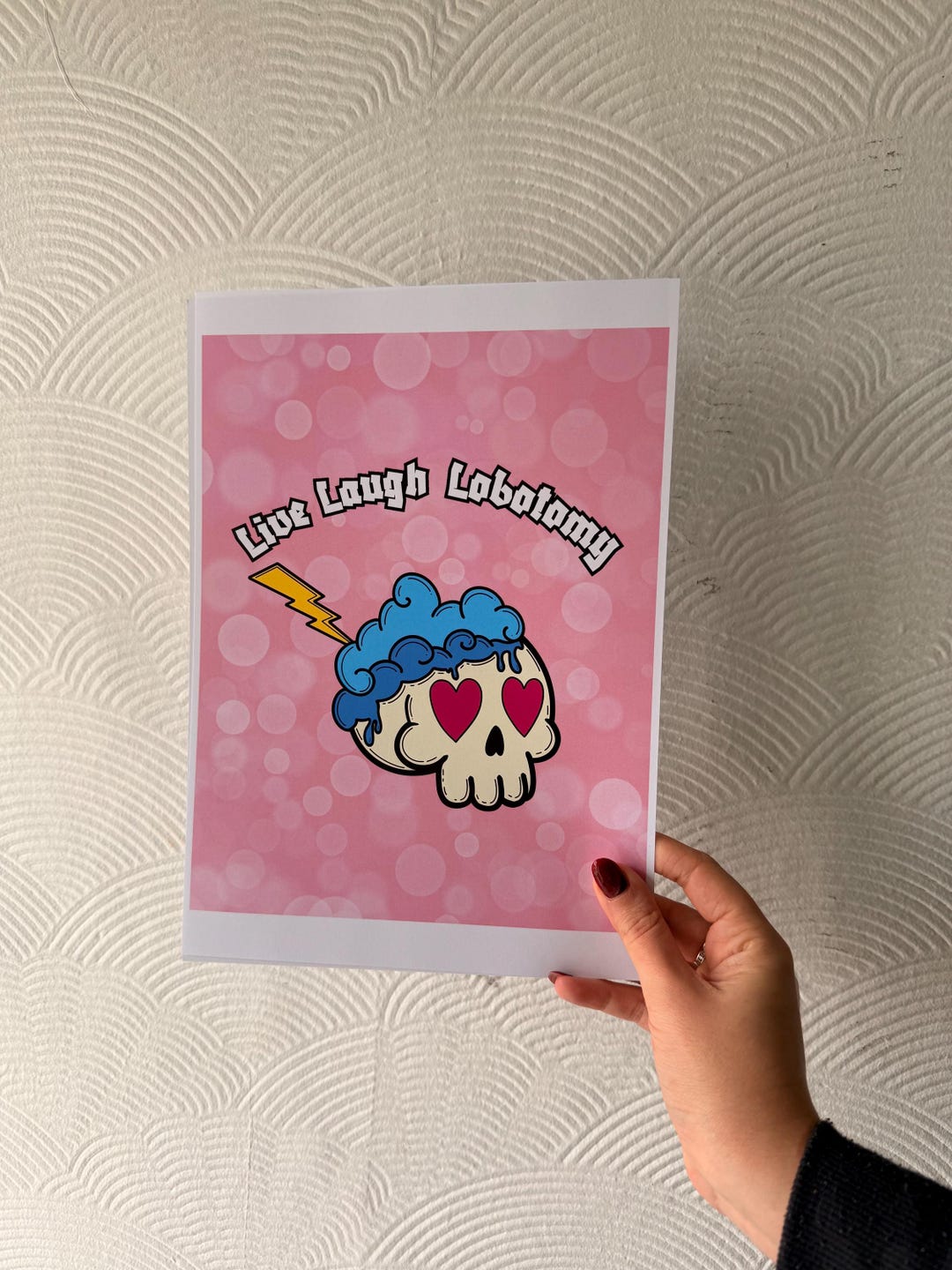 Live Laugh Lobotomy Poster: Pastel Punk Skull Print - A4 Unframed - Etsy