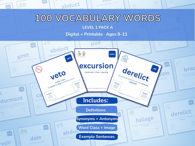 Flashcards for Kids · Printable Vocabulary Cards · Homeschool English ...