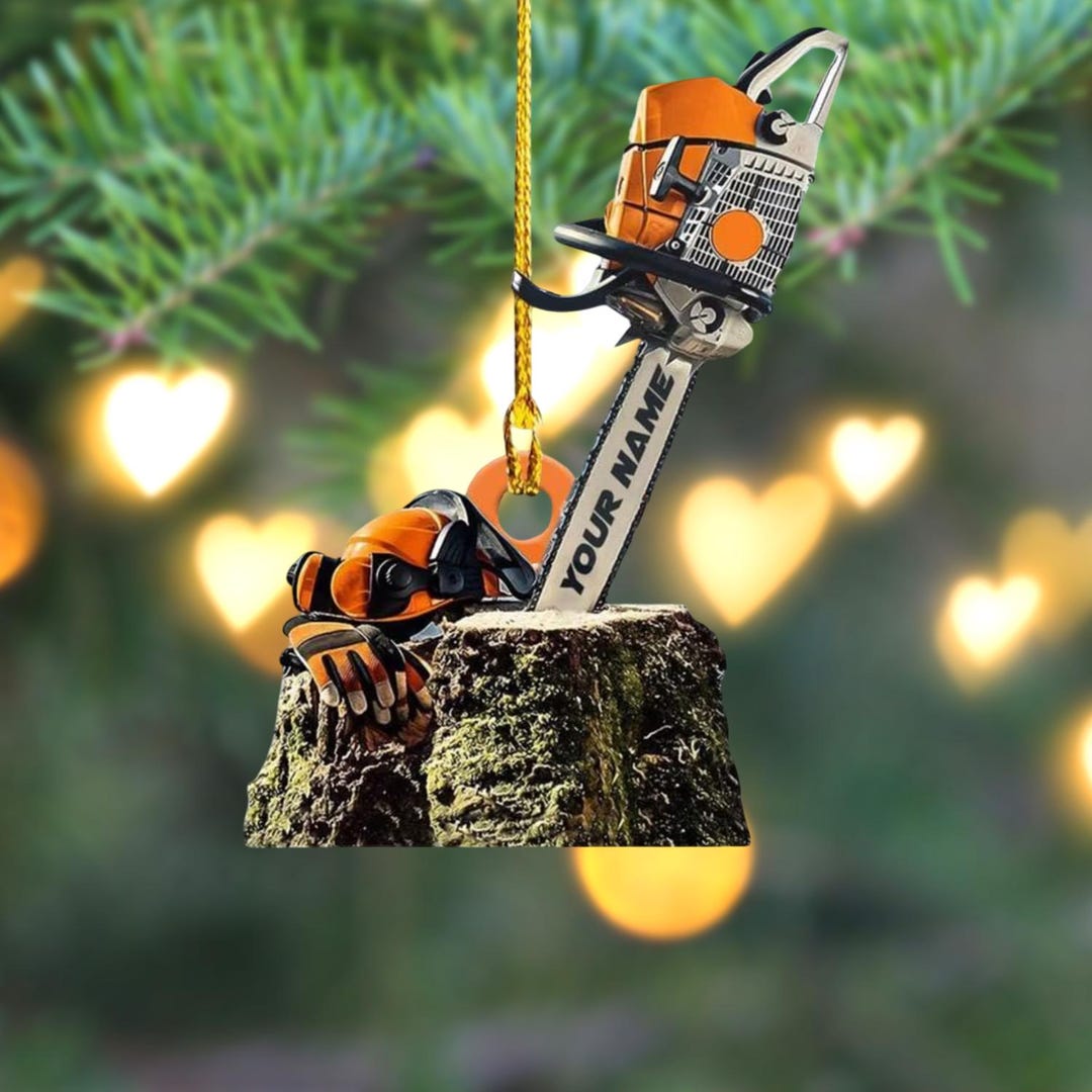 Personalized Chainsaw Christmas Ornament, Gift for Lumberjack, Chainsaw ...