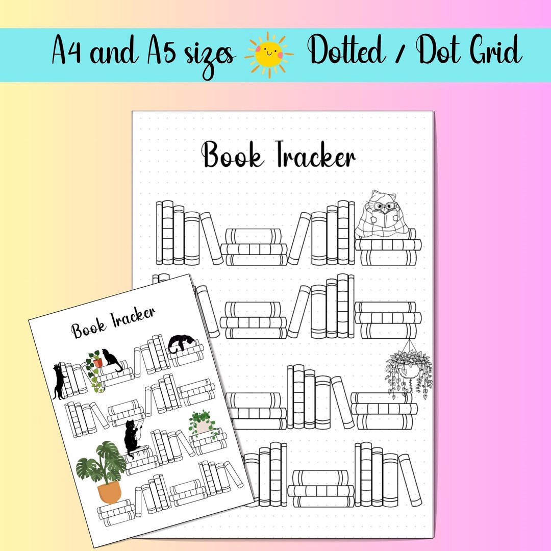 Book Tracker Printable Bujo Template, Reading Challenge Insert, A4 A5 ...