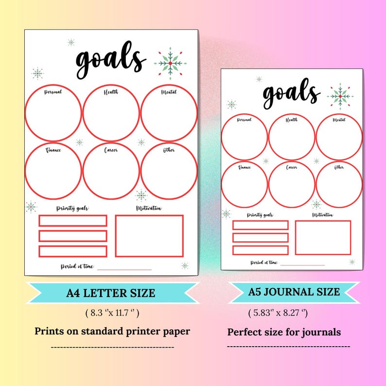 2026 Year End Review, Goal Setting Planner (PDF, A4 A5) - Etsy