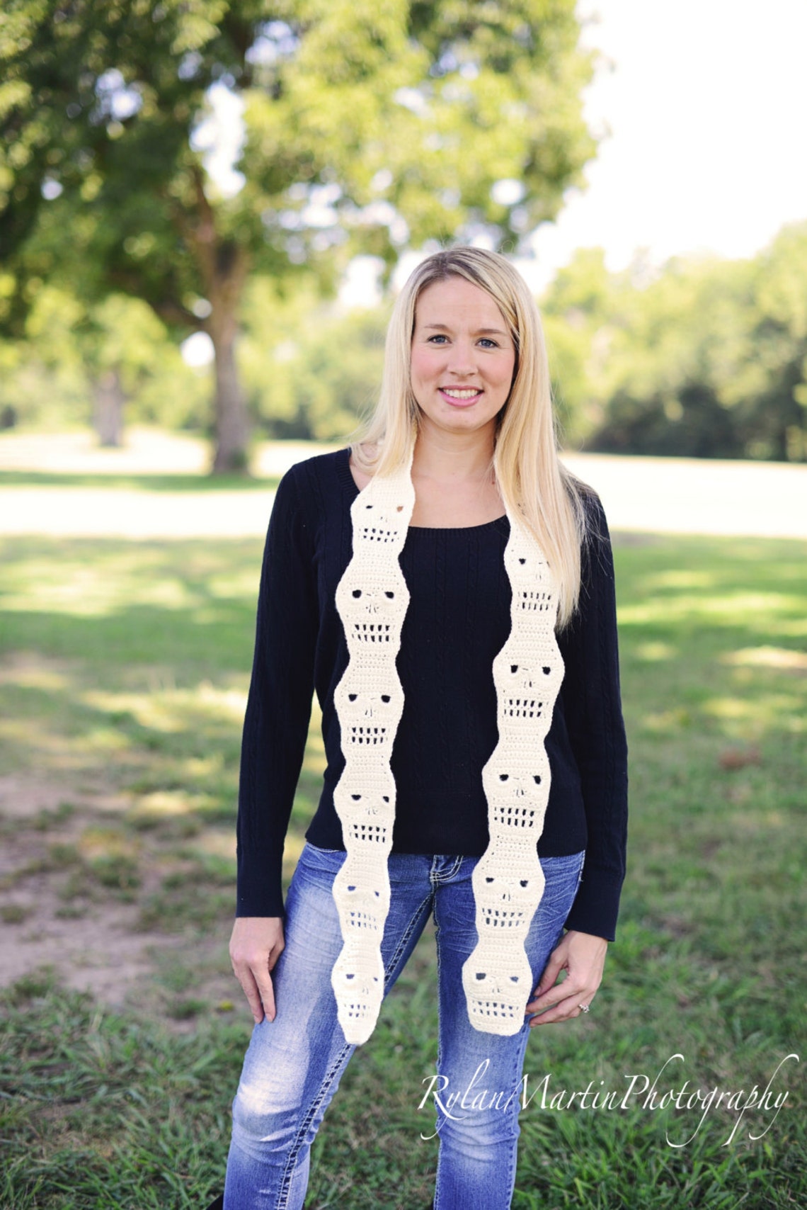 PATTERN Skull Motif Scarf Crochet PATTERN - Etsy