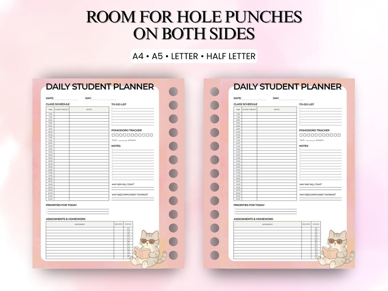 Daily Student Planner | Study & Homework, Goodnotes (digital Download ...