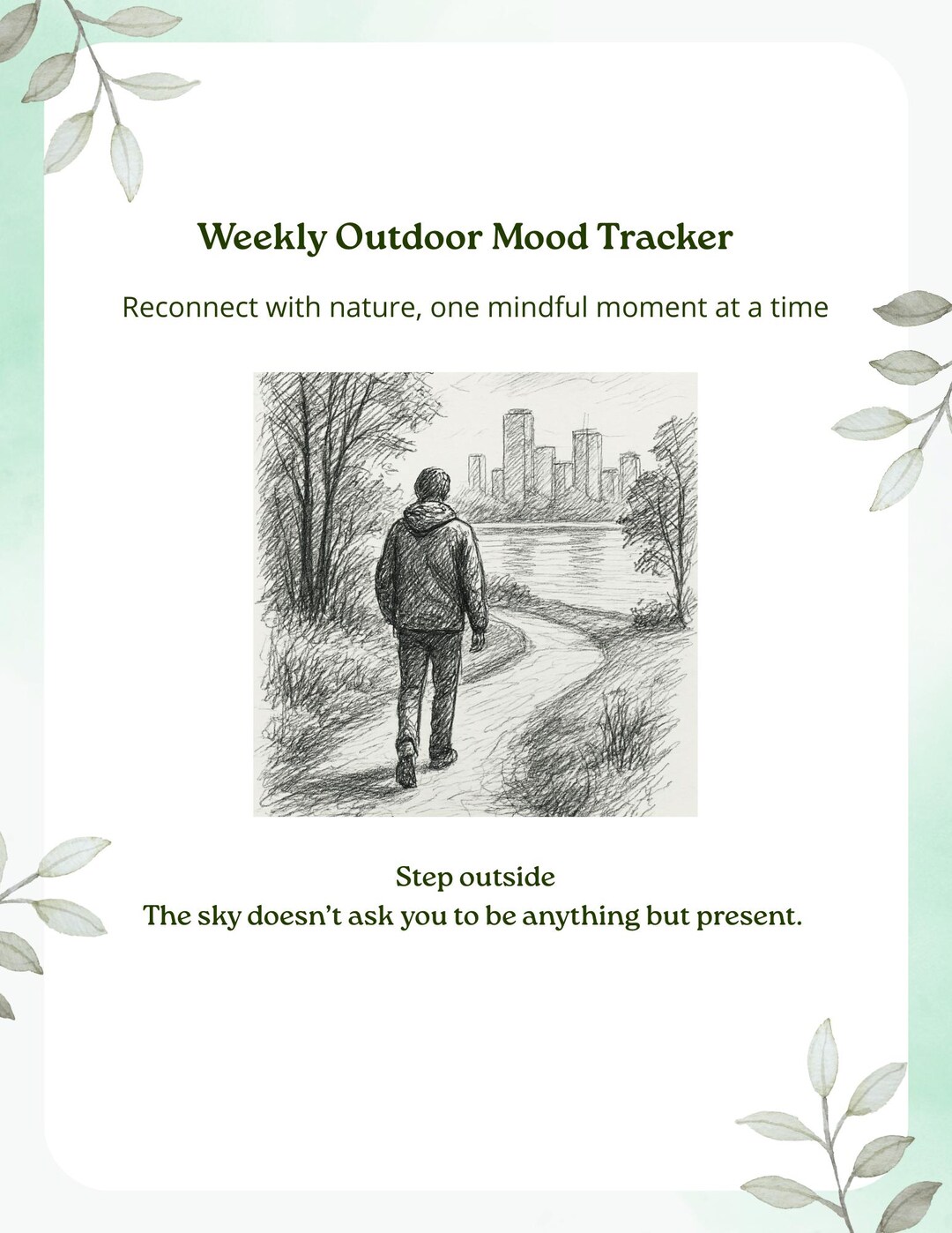 30-day Outdoor Mood Tracker | Daily Wellness Journal | Printable Self ...