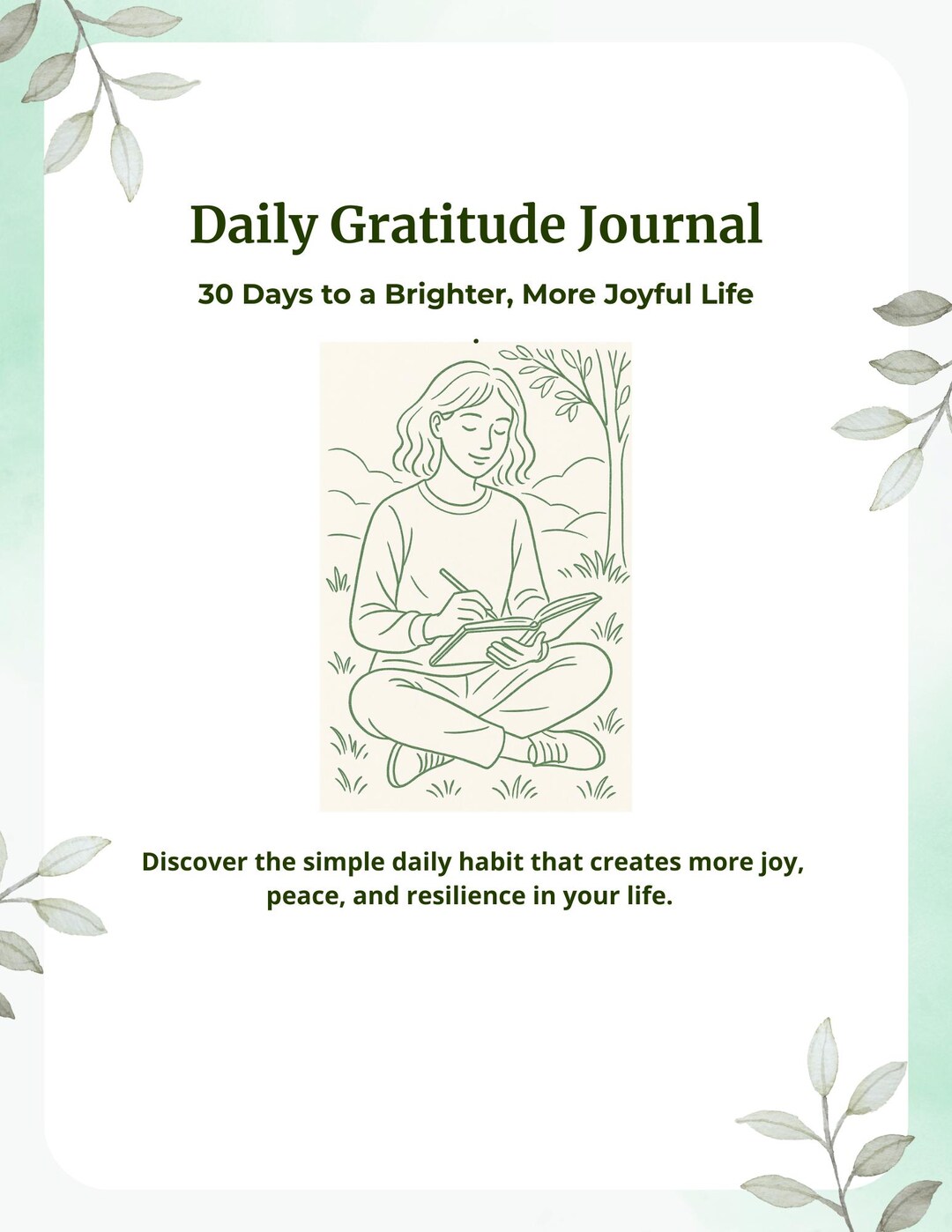 30-day Gratitude Journal Printable: Guided Mindfulness & Reflection ...
