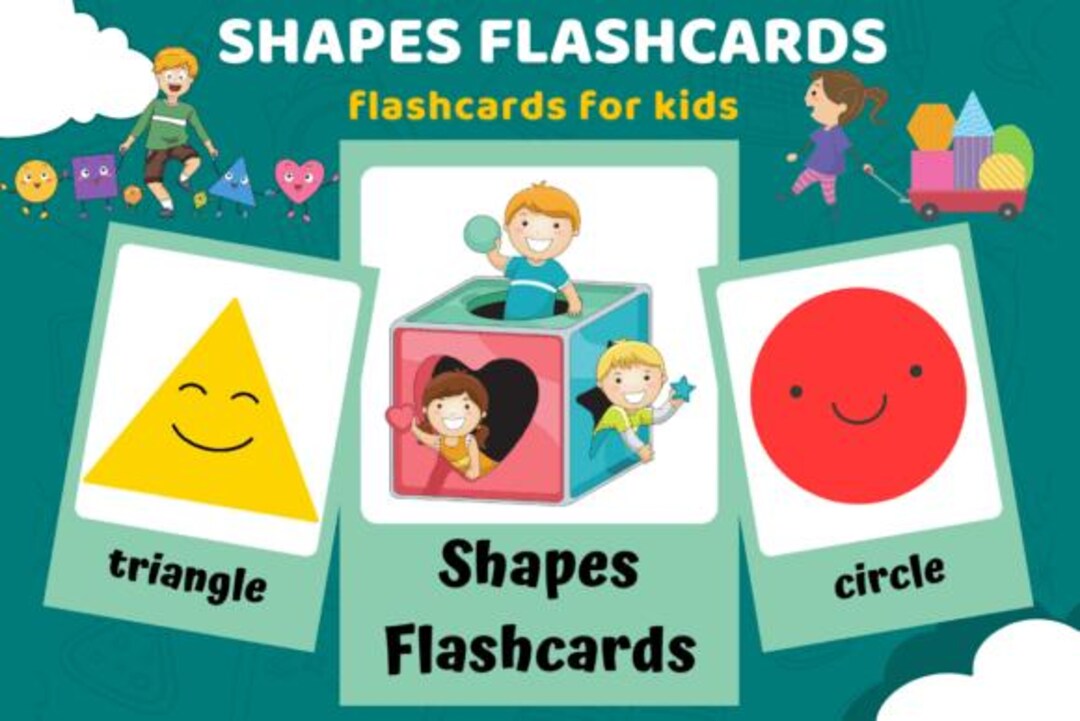 Colorful Shapes Flashcards, Toddler Preschool Learning (printable PDF ...