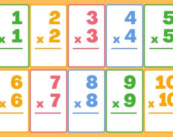 Multiplication Flashcards 1-12 (PDF Format) - Etsy