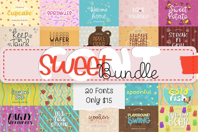 Sweet Font Bundle, Handwritten Script Fonts for Cricut, Logo Design - Etsy