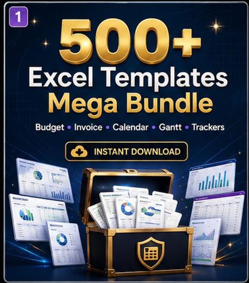 500+ Excel Templates Mega Bundle | Budget, Invoice, Calendar, Gantt ...