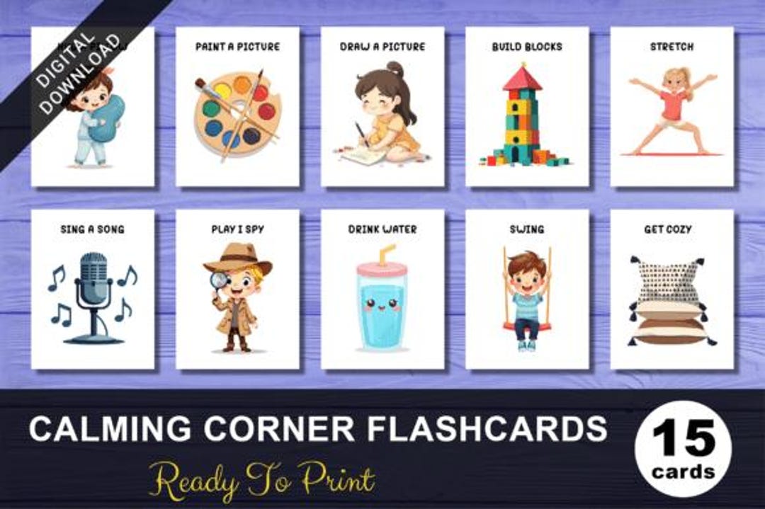 Calming Corner Flashcards for Kids | Emotional Regulation Tools ...