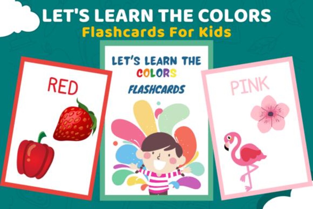 Let's Learn the Colors Flashcards for Kids, Printable Color Recognition ...