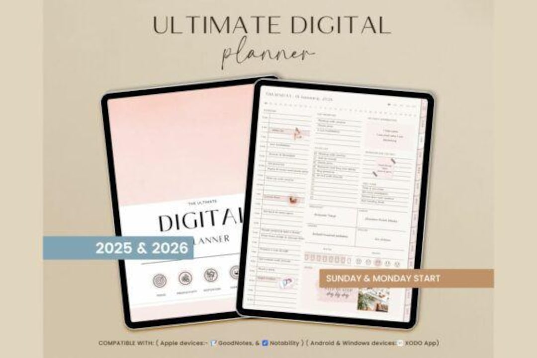 2025 Boho Digital Planner for Goodnotes & iPad | Portrait Hyperlinked ...