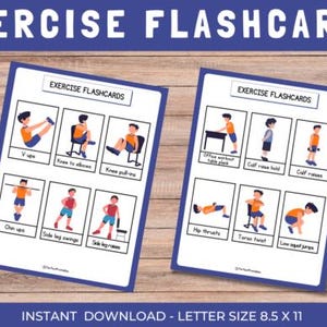 Exercise Flashcards Printable | Physical Education, ESL, Therapy ...