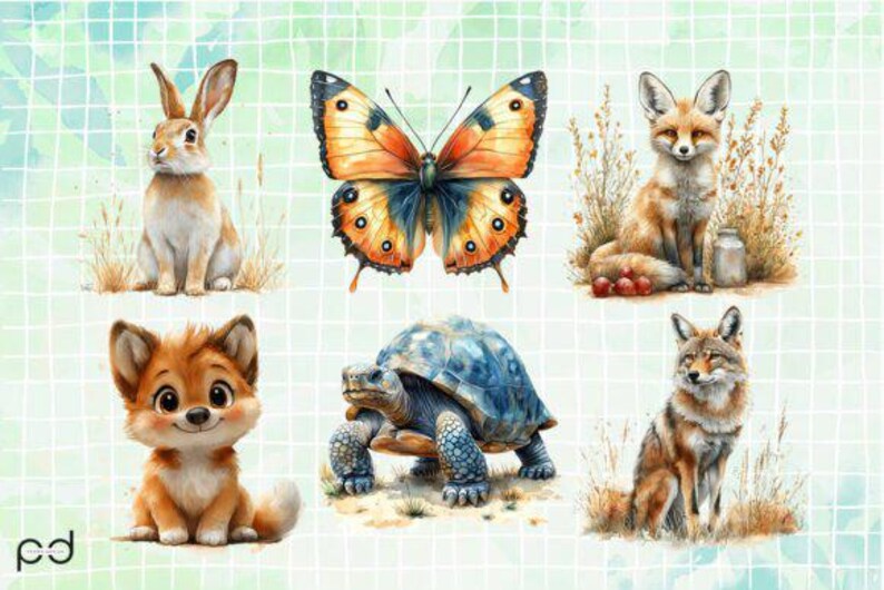 Boho Desert Animals Clipart Bundle: Safari Wildlife PNG Graphics - Etsy