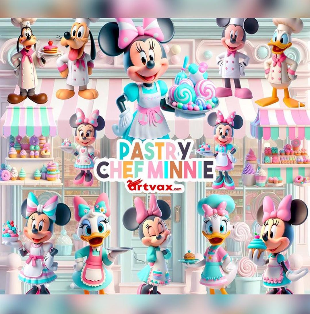 Pastry Chef Minnie Clipart | 3D Disney Baking Pngs | Goofy Pluto Donald ...