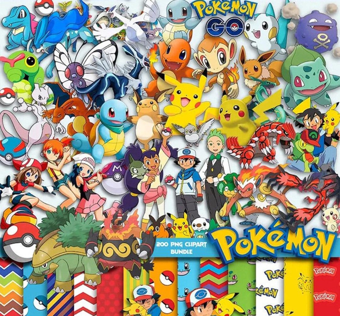 Buy Pokemon PNG Clipart Bundle, Sublimation Pokeball Png, Anime ...