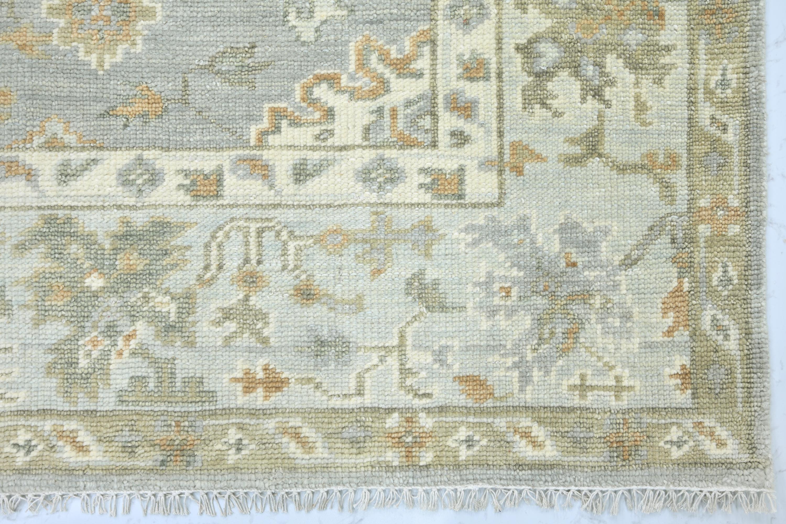 Traditional Hand Knotted Wool Oushak Rug, 2x3 Ft, Silver Aqua Wool - Etsy