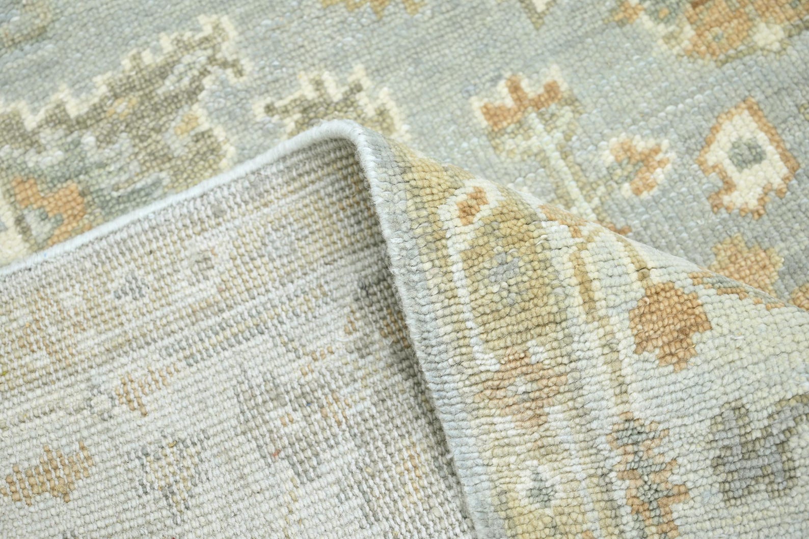 Traditional Hand Knotted Wool Oushak Rug, 2x3 Ft, Silver Aqua Wool - Etsy