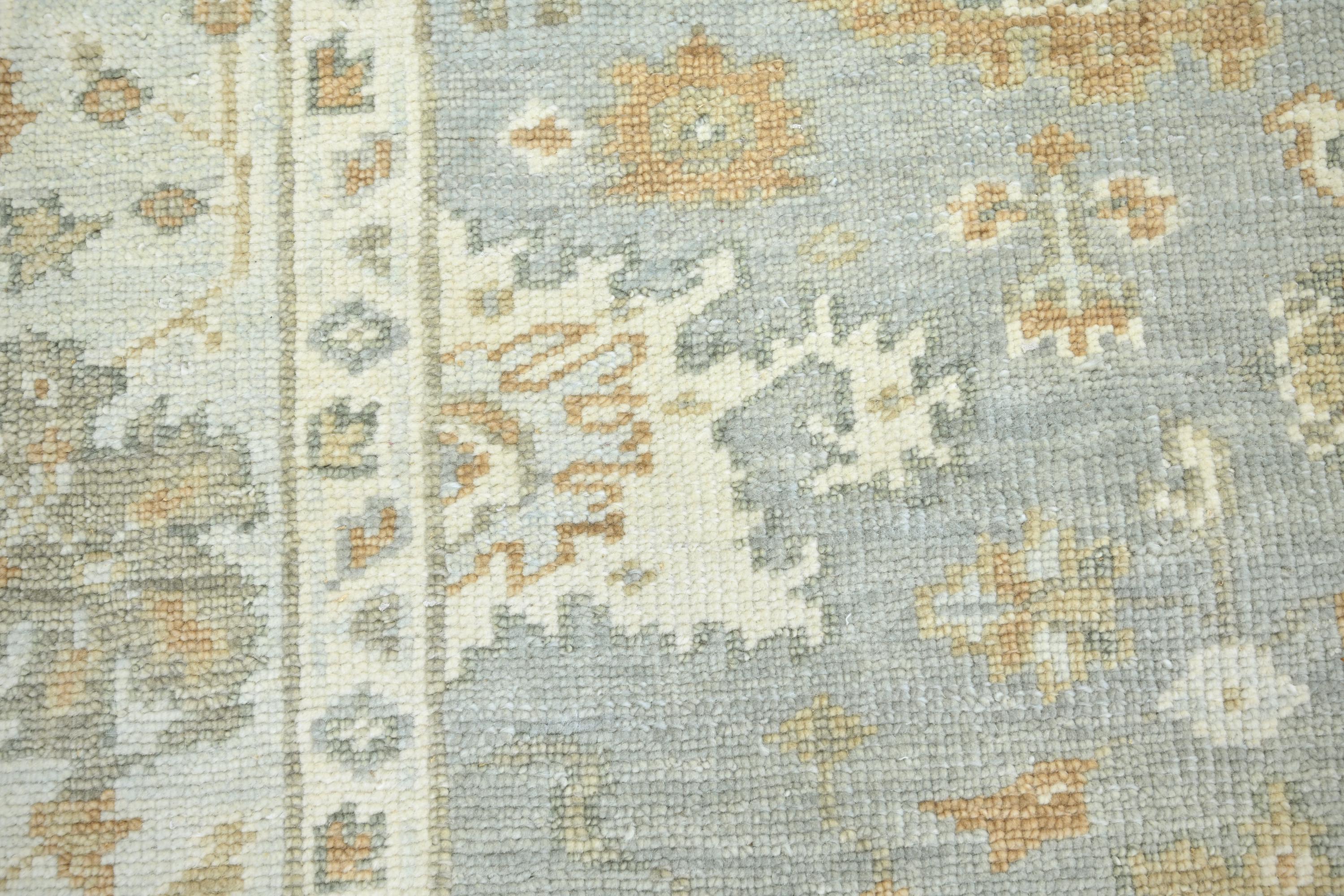Traditional Hand Knotted Wool Oushak Rug, 2x3 Ft, Silver Aqua Wool - Etsy