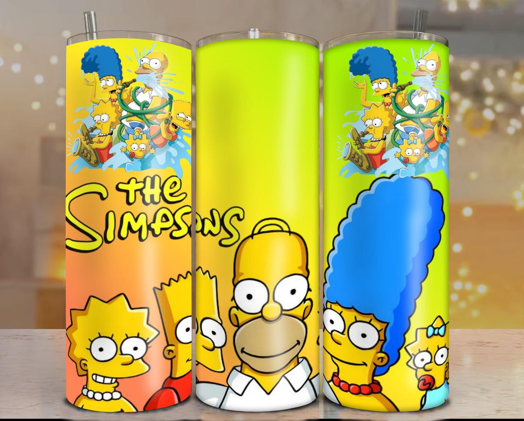 The Simpsons Tumbler Wrap PNG: Cartoon Sublimation Design (digital ...