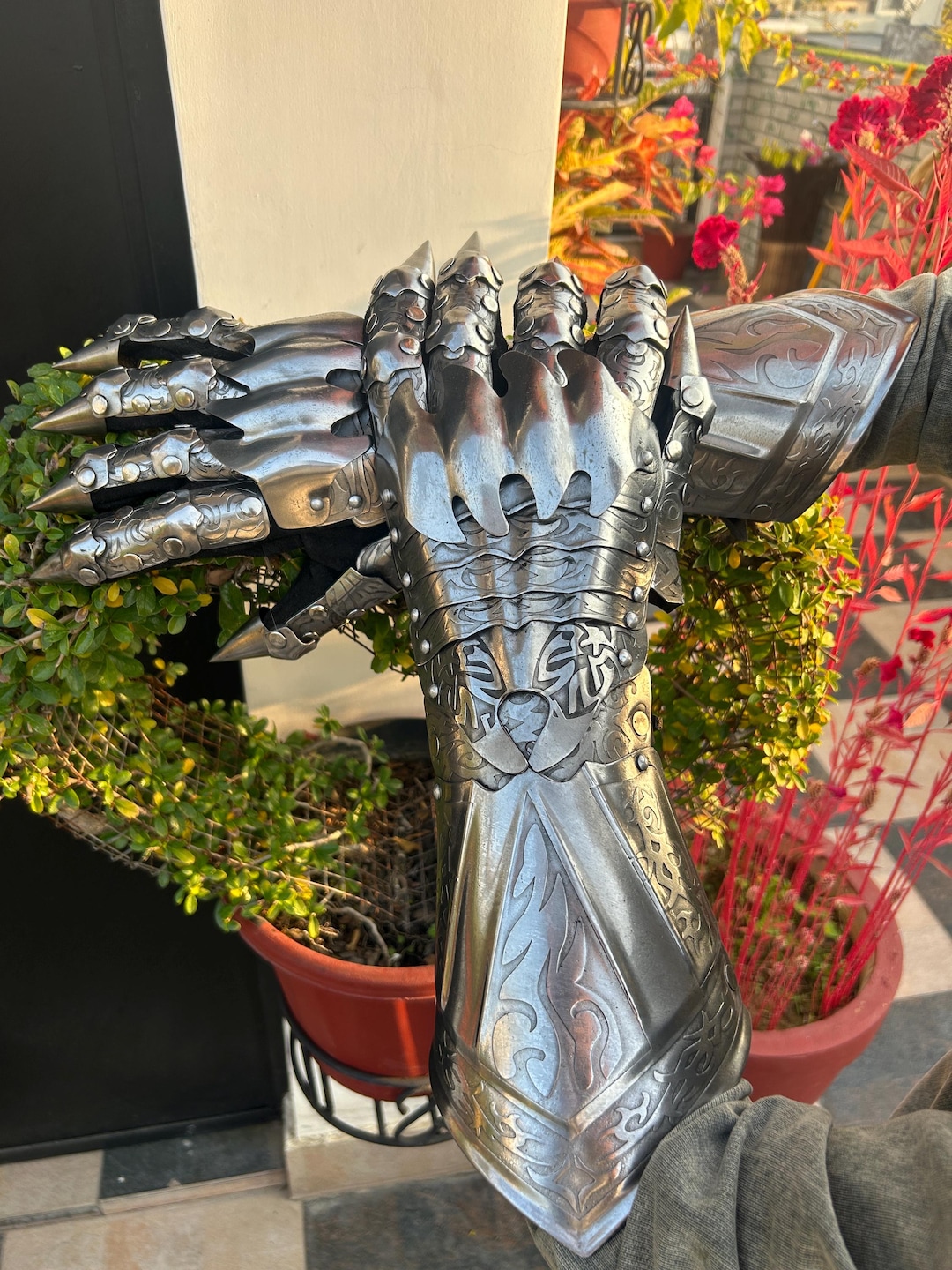 Claw Gauntlet Gloves – Medieval Knight Armor, Cosplay Hand Protection ...