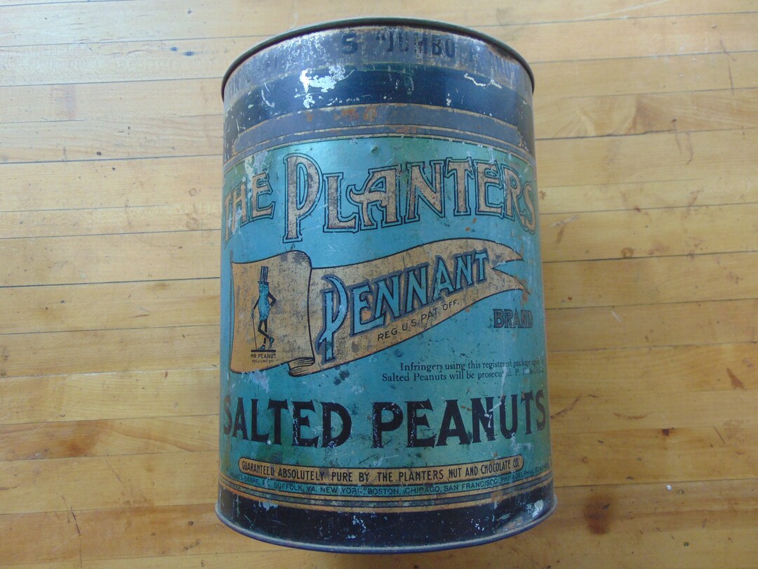 Vintage Planters 10lb Peanut Tin 1930s - Etsy