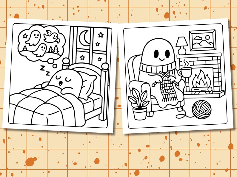 Spooky Cuties Coloring Pages: Kawaii Halloween Fun (digital Download ...