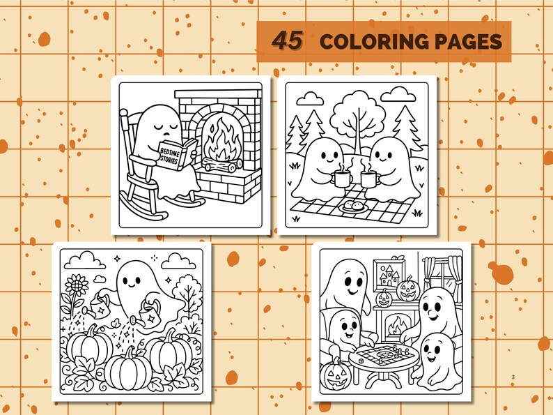 Spooky Cuties Coloring Pages: Kawaii Halloween Fun (digital Download ...