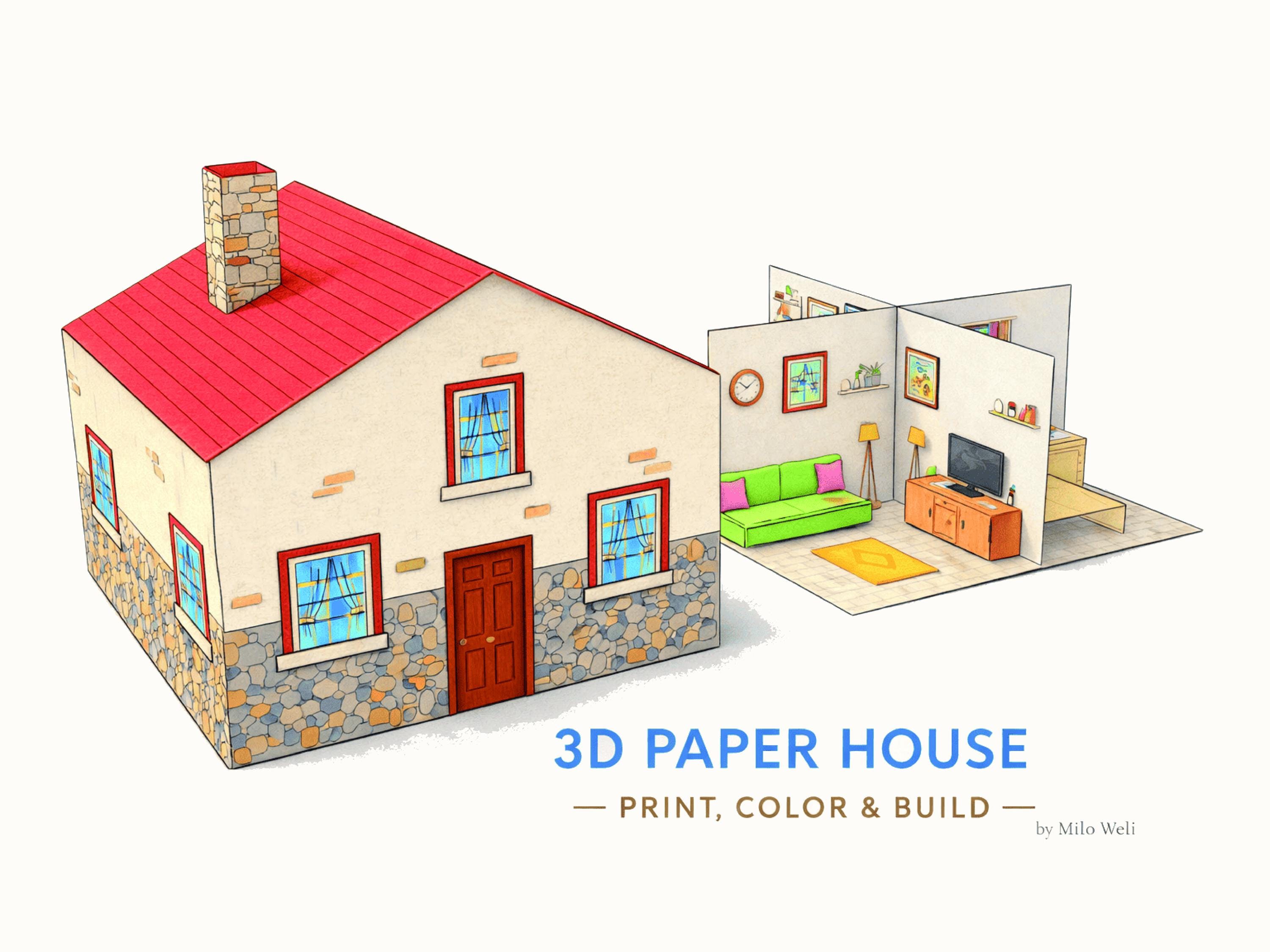 Printable Paper House Craft | Kids Color & Build Activity (digital ...