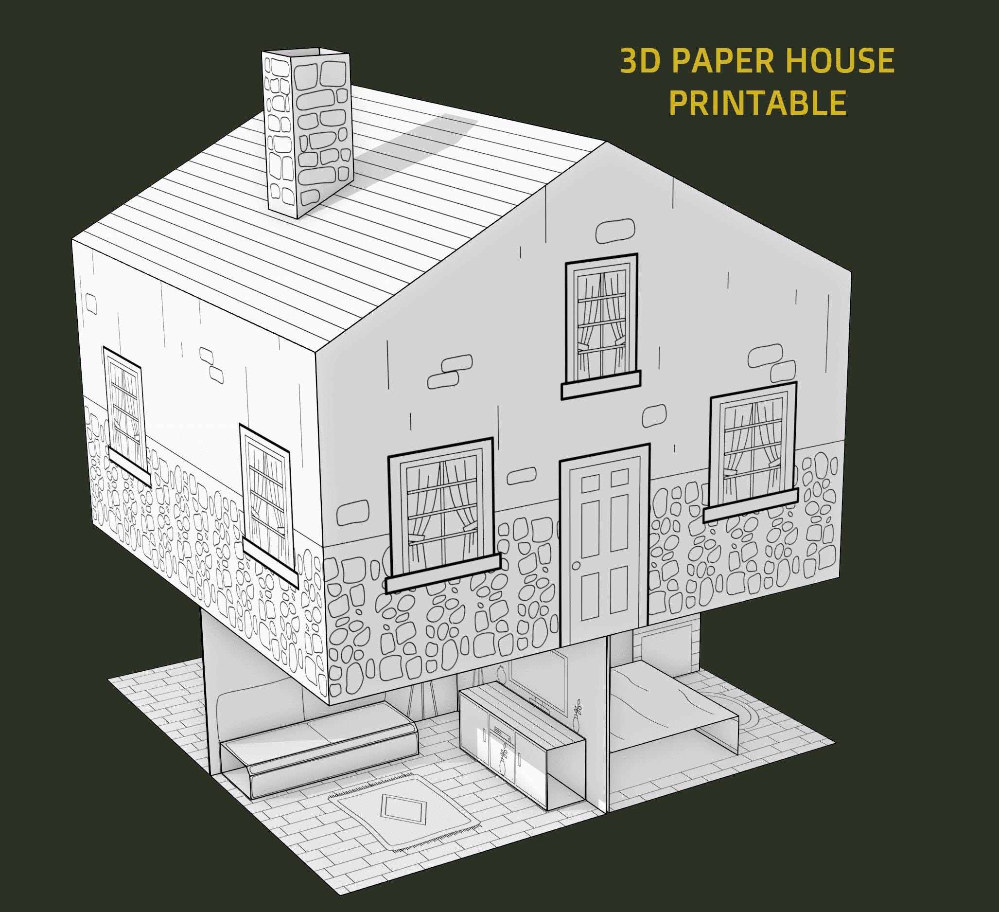 Printable Paper House Craft | Kids Color & Build Activity (digital ...