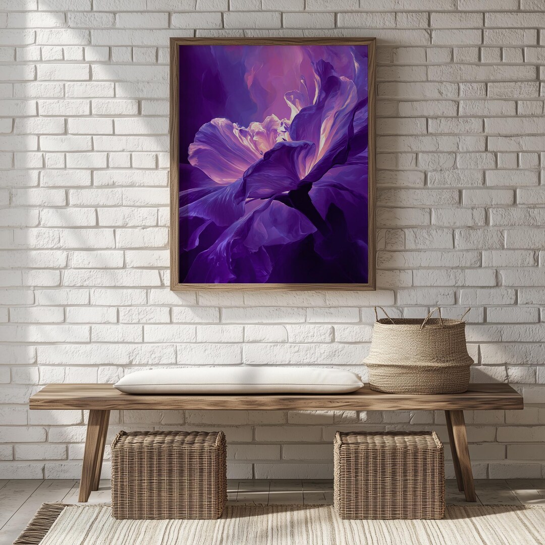 Eternal Violet – Deep Purple Abstract Floral Digital Print - Etsy