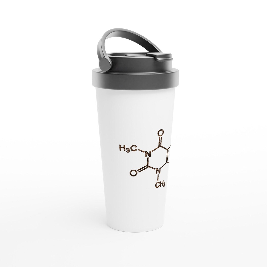 Caffeine Molecule From Coffee Beans (digital). Travel Mug for Coffee ...