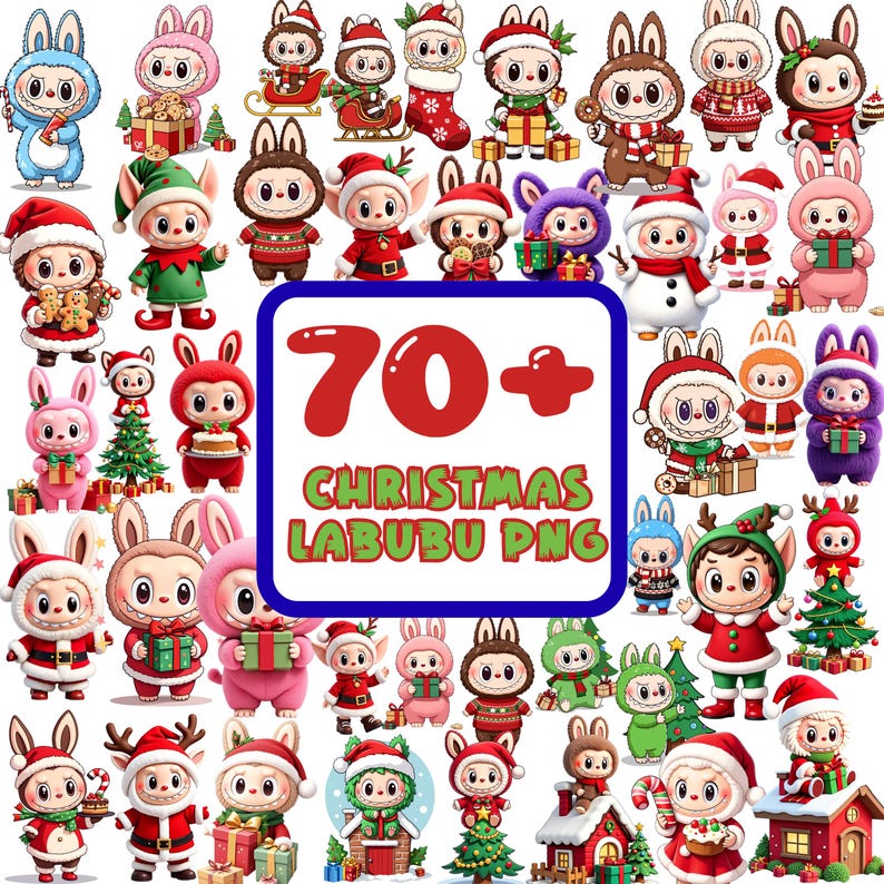 70+ Christmas Labubu Clipart Mega Bundle, Labubu PNG Bundle, Labubu ...