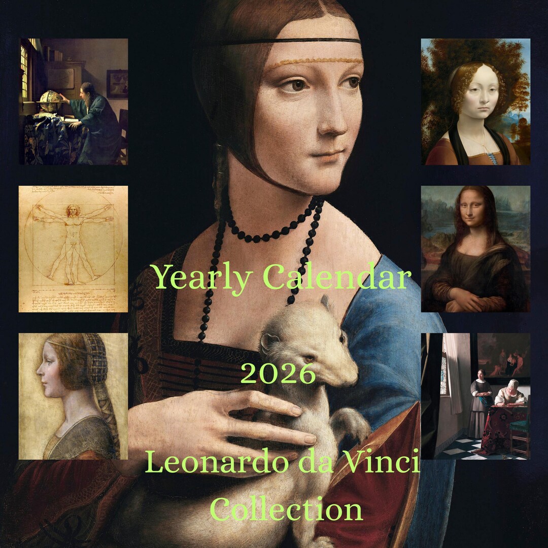 2026 Leonardo Da Vinci Collection Planner Calendar Wellbeing Tracker - Etsy