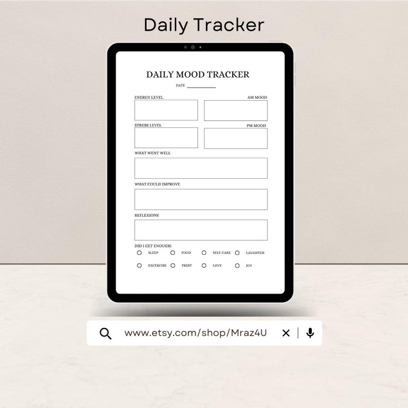 Undated Mood Tracker Kit, Mood Track Journal, Yearly, Monthly, Weekly ...