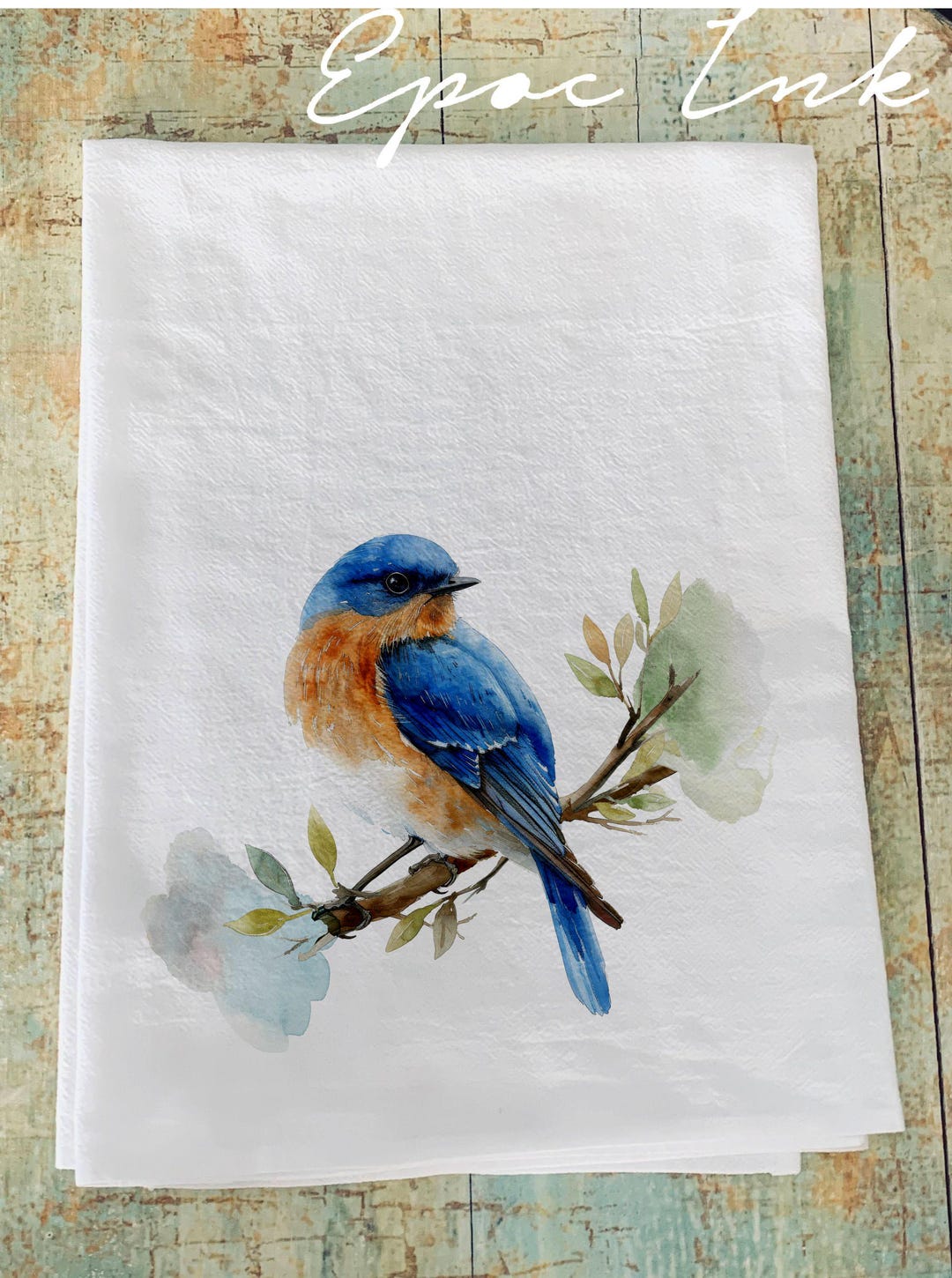 Blue Bird Towel / Kitchen Flour Sack / Floral Towel / Farmhouse Towel ...