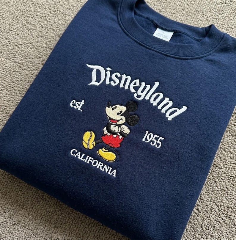 Embroidered Vintage Mickey Mouse Sweatshirt, Retro Disneyland Est 1955 ...